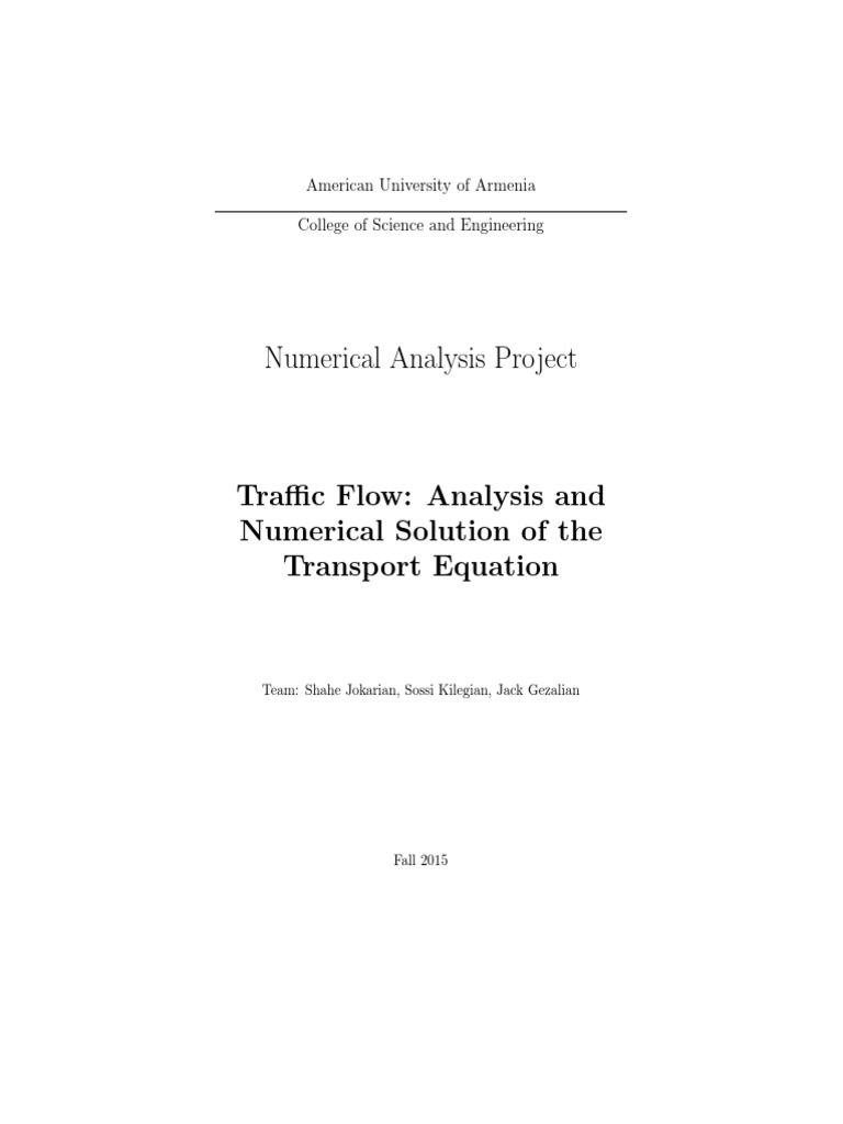 Traffic Flow | PDF | Partial Differential Equation | Numerical Analysis