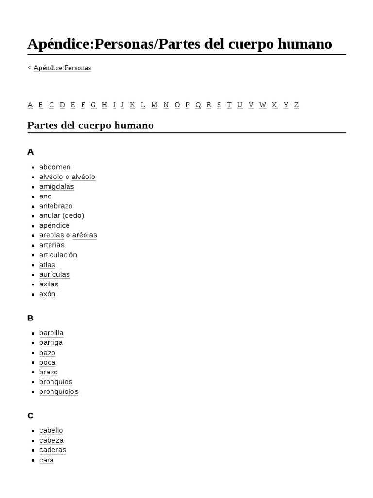 Partes del Cuerpo Humano: Apéndice | PDF | Abdomen | Anatomía humana
