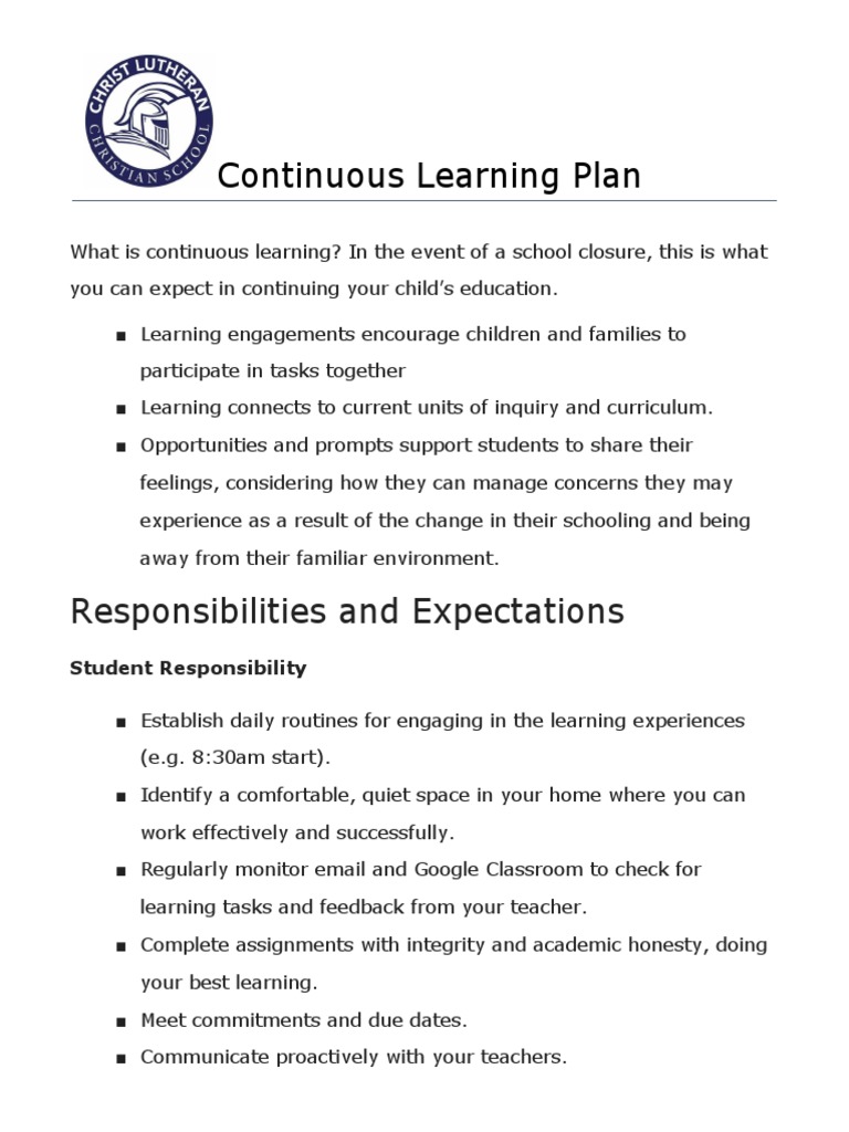Continuous Learning Overview | PDF | Lesson Plan | Teachers