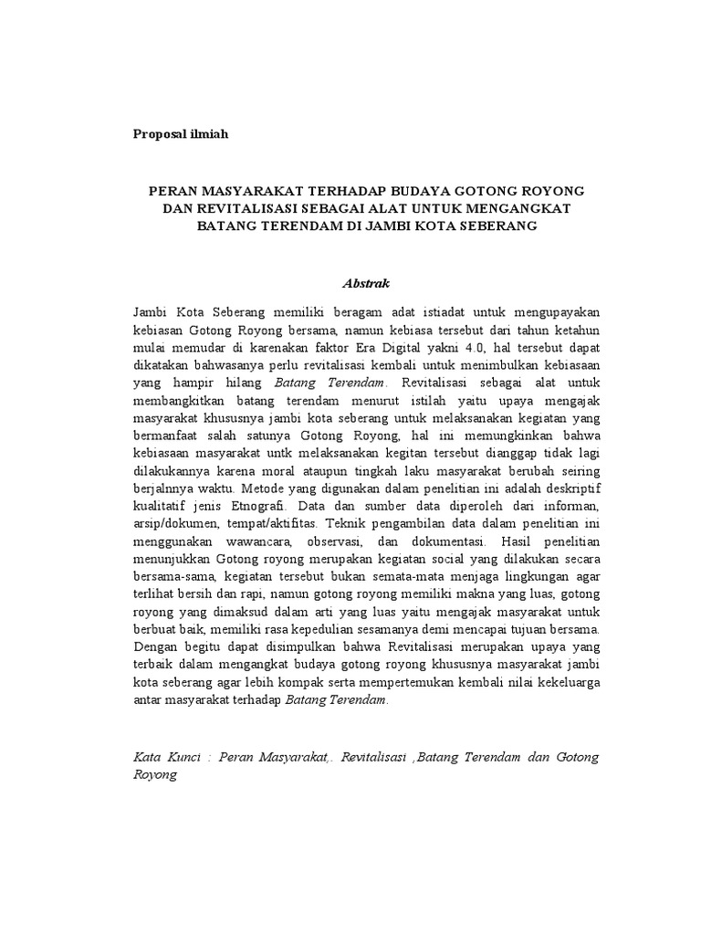 Proposal Ilmiah | PDF