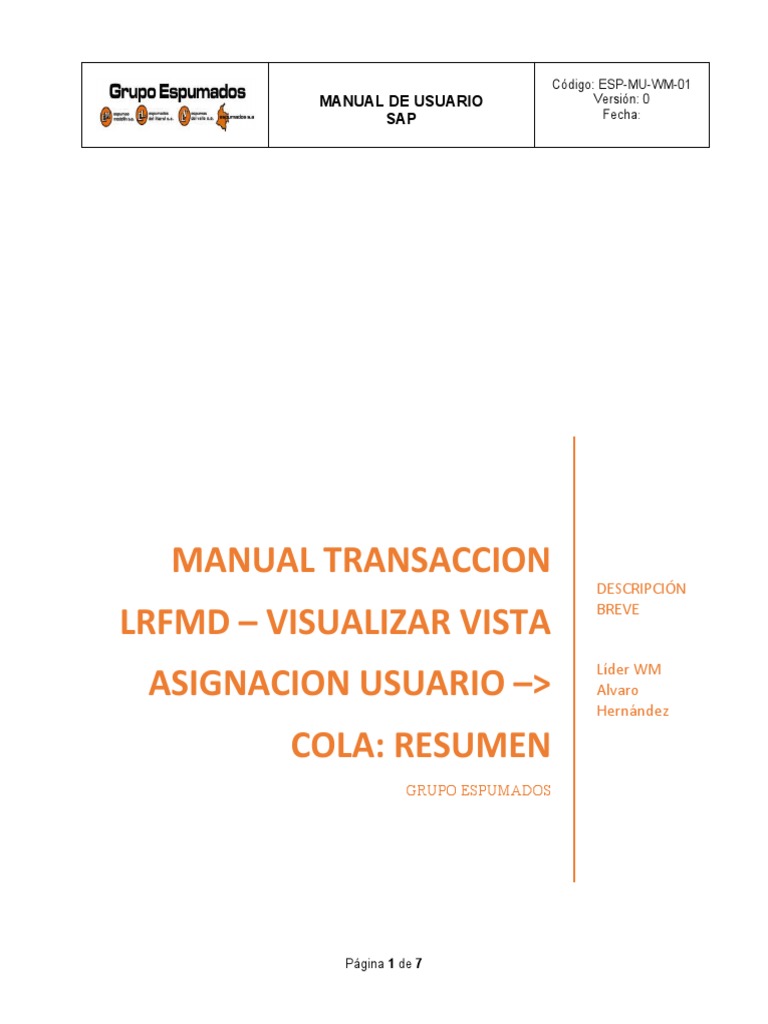 Transacción LRFMD en SAP: Guía de Usuario | PDF | Informática | Software