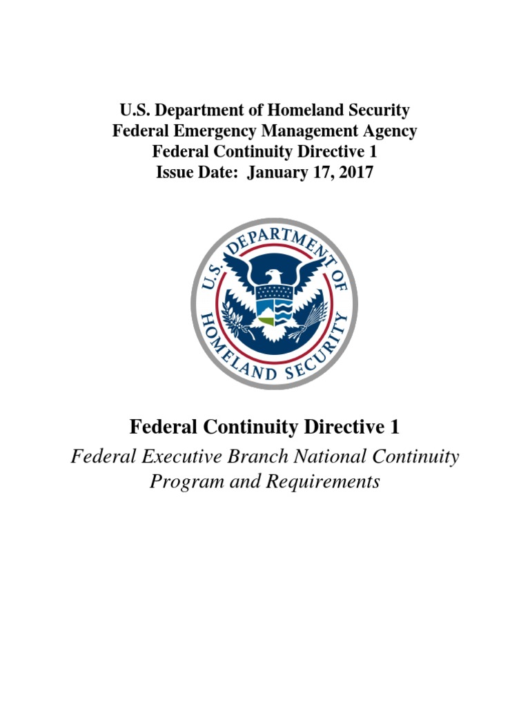 Federal Continuity Directive | PDF | Federal Emergency Management ...