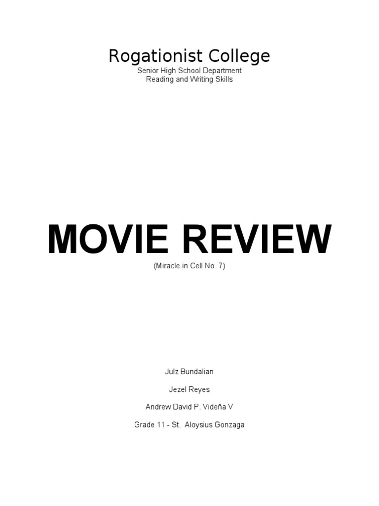Miracle in Cell #7: MOVIE REVIEW | PDF