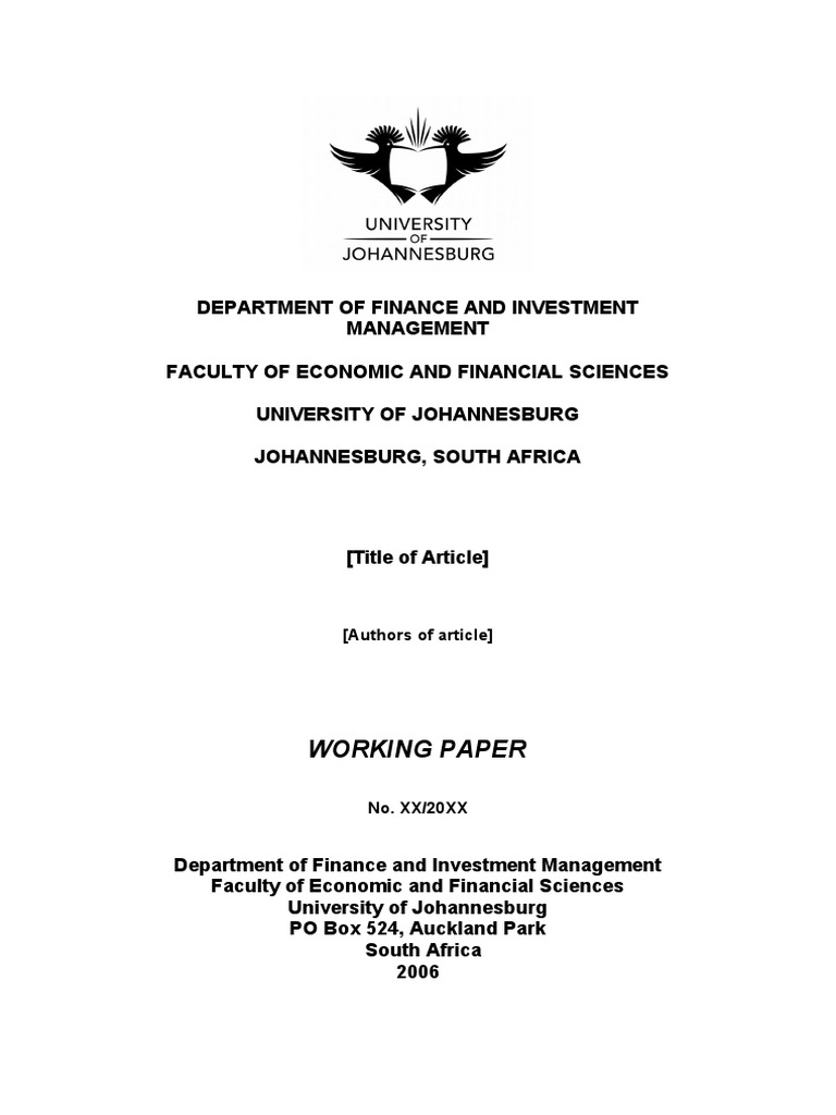 Working Paper Template | PDF