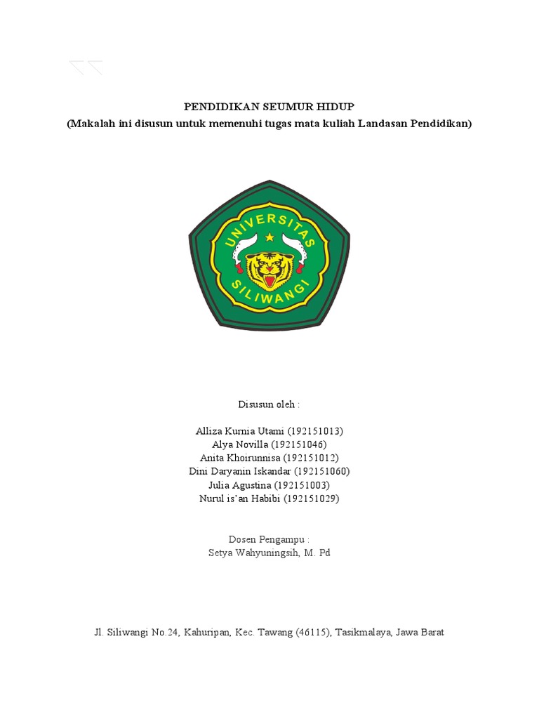 Kelompok 5 (PENDIDIKAN SEUMUR HIDUP) | PDF | Karier & Perkembangan | Kesehatan Holistik