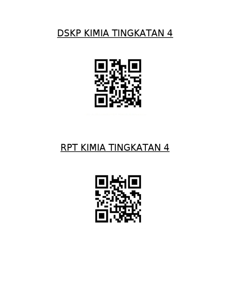 QR Code Kimia F4 | PDF