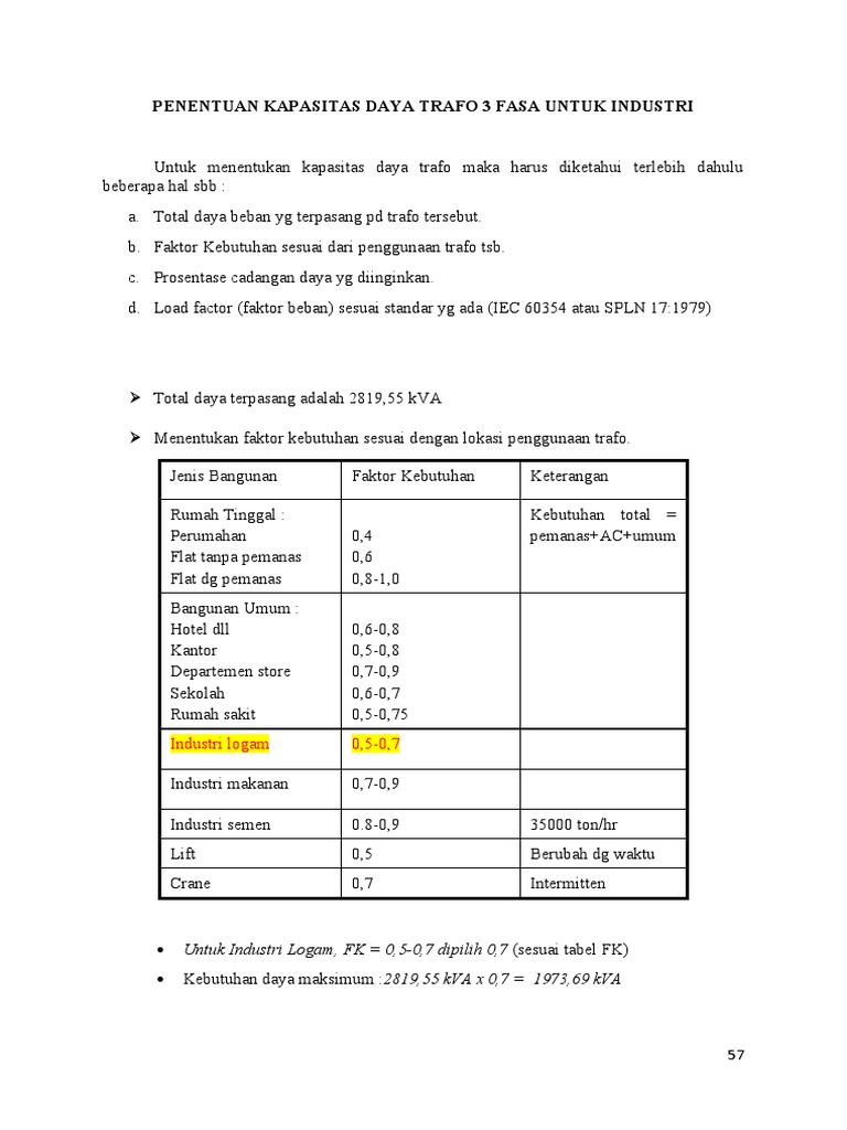 10.pemilihan Trafo | PDF