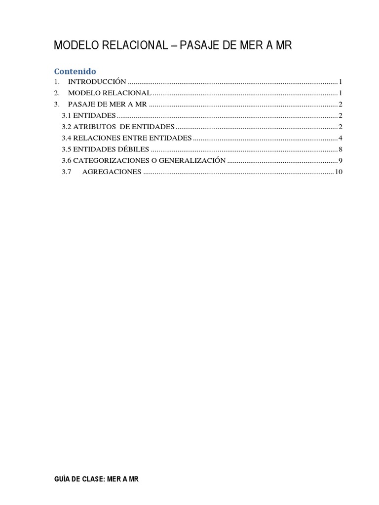 Guia Mer A MR PDF | PDF | Base de datos relacional | Modelo relacional