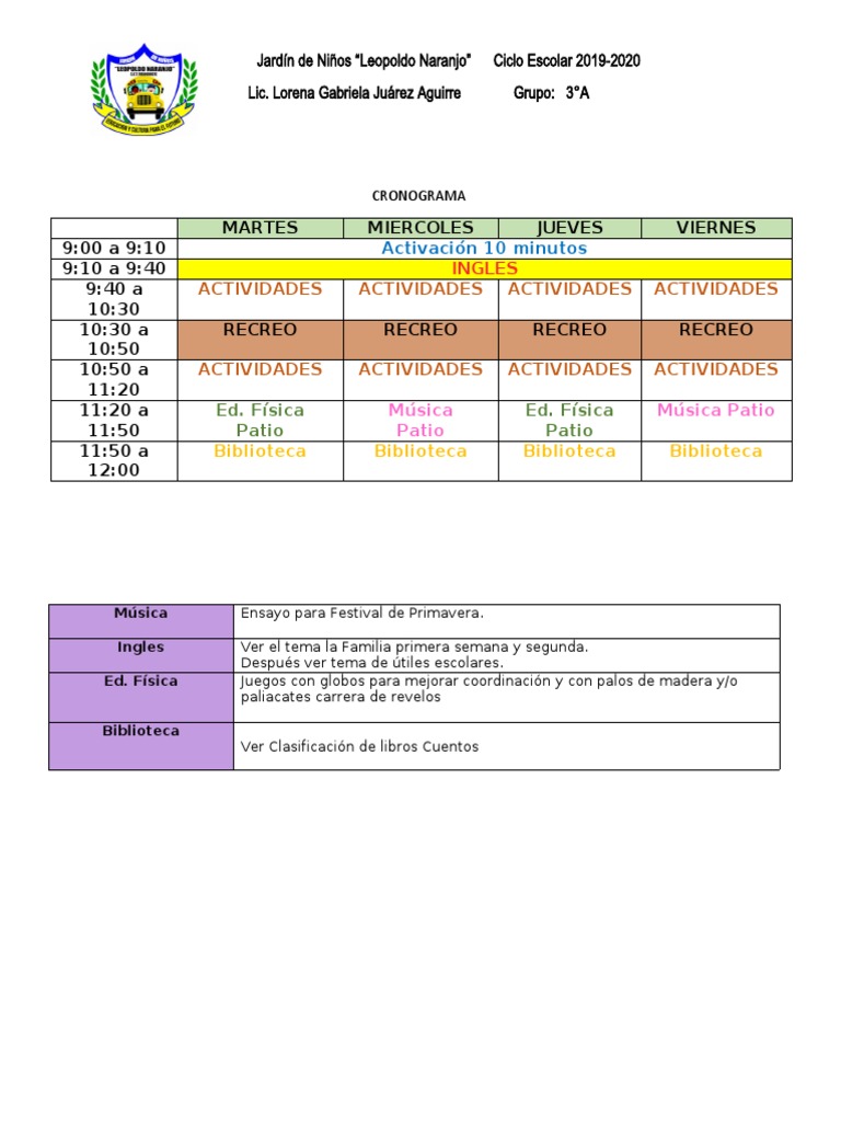 Plan de Marzo | Descargar gratis PDF | Educación de la primera infancia ...