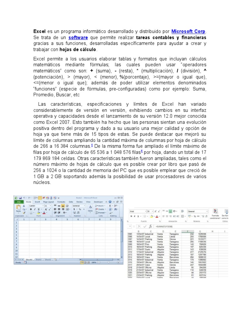 Guía de Excel: Funciones y Fórmulas | PDF | Microsoft Excel | Hoja de ...
