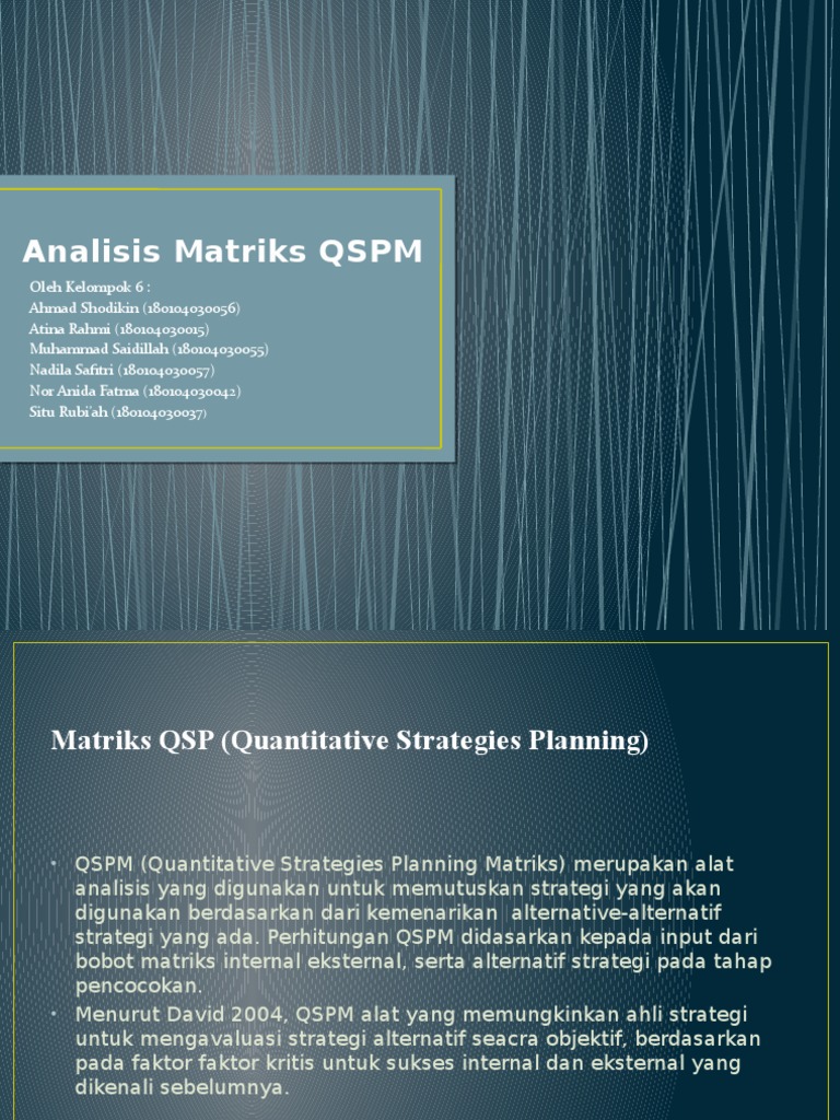Analisis Matriks QSPM FIX | PDF
