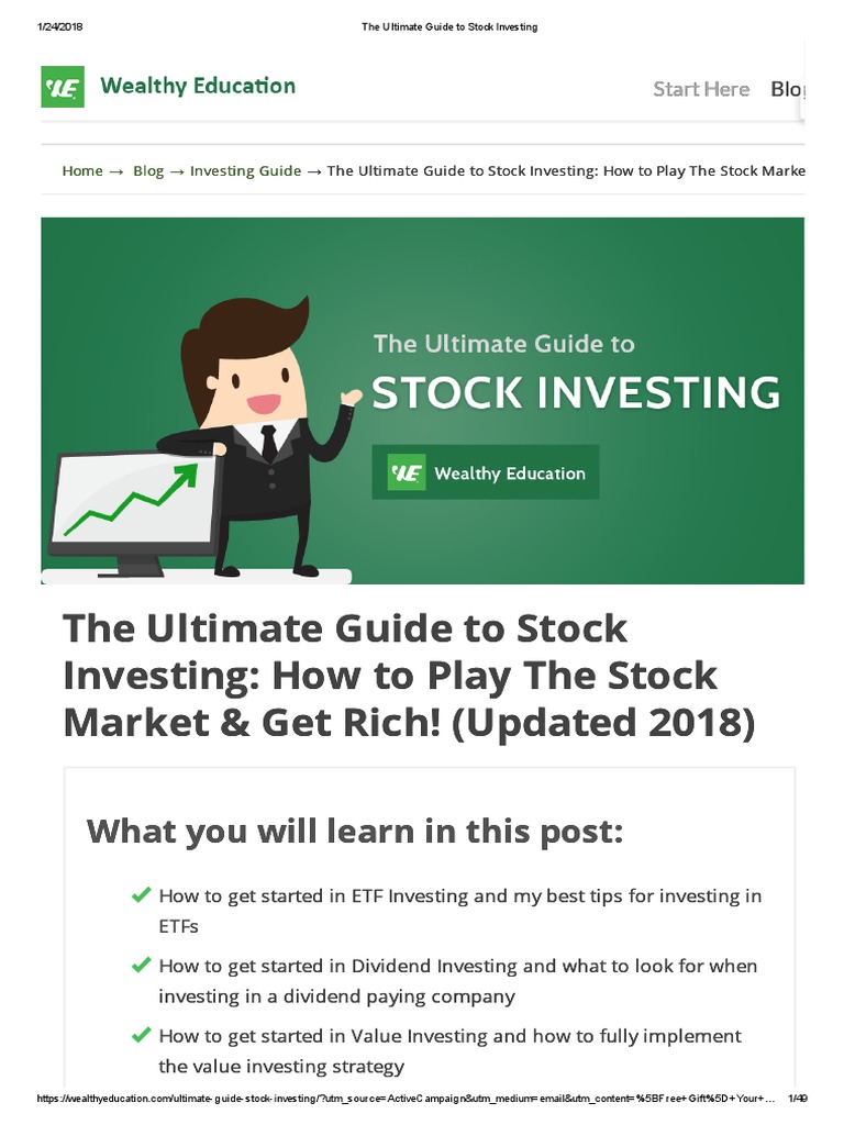 "Stock Investing Guide: ETFs, Dividends & Value" | PDF | Exchange ...
