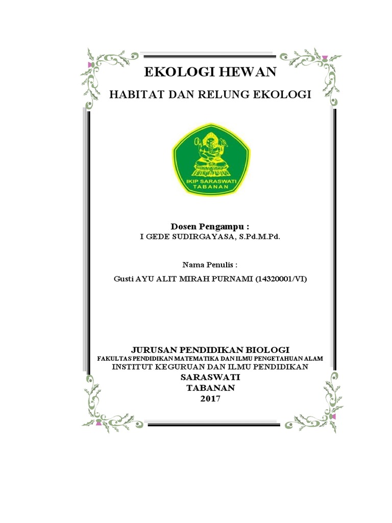 Habitat dan Relung Ekologi Hewan | PDF