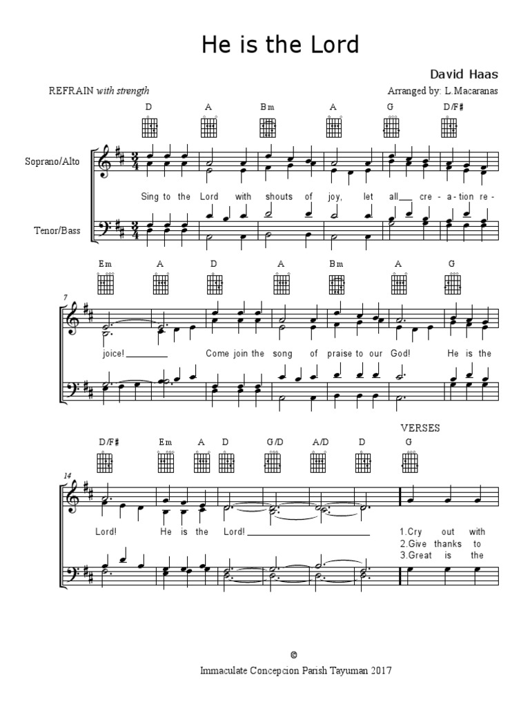 He Is The Lord SATB | PDF | Music Theory | Musical Compositions