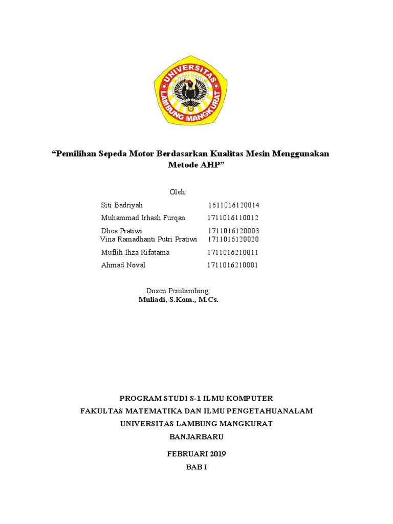 Kelompok 1 Metode AHP | PDF