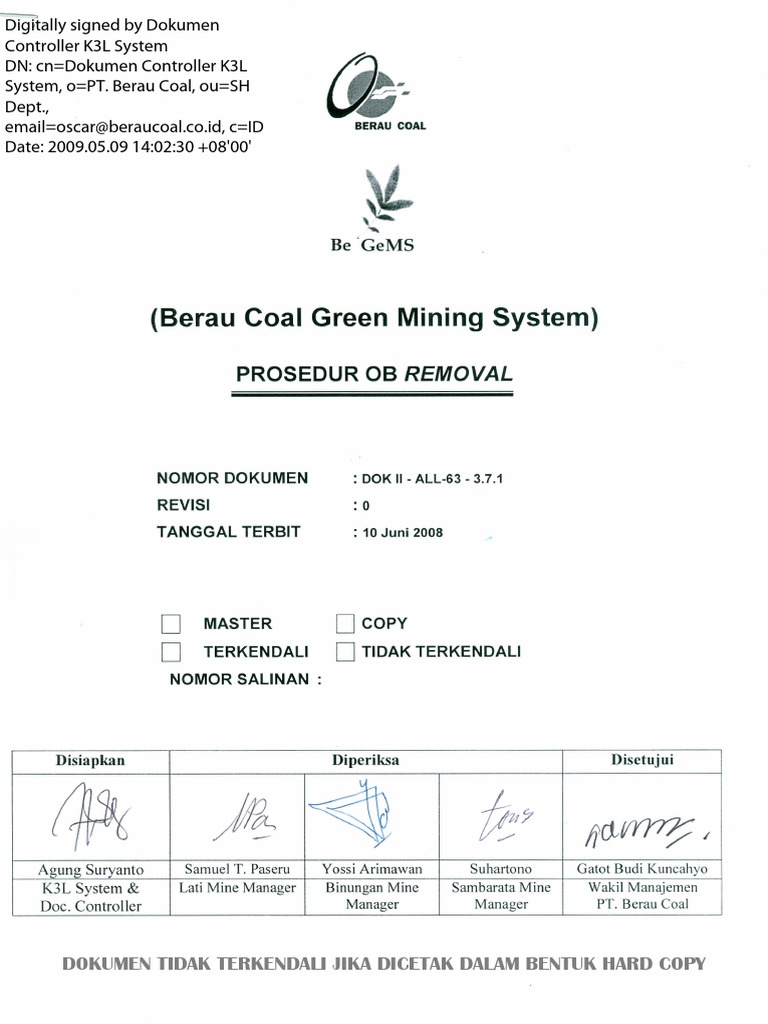 DOK II-ALL-63-3.7.1 - OB Removal | PDF