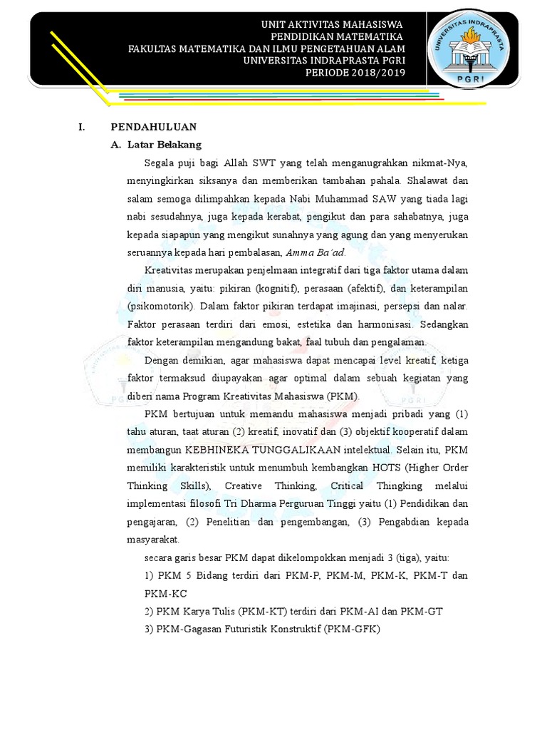 Proposal Workshop PKM FIX3 | PDF