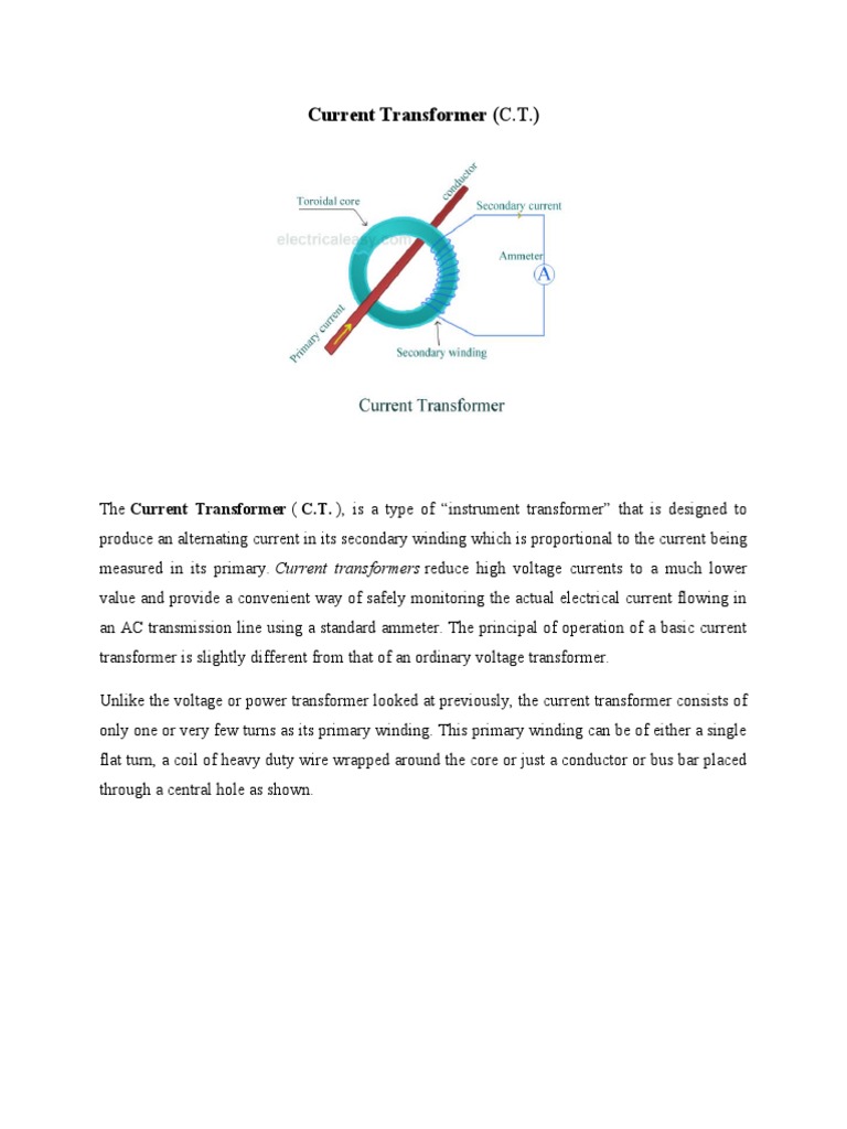 Current Transformer | PDF | Transformer | Electromagnetism