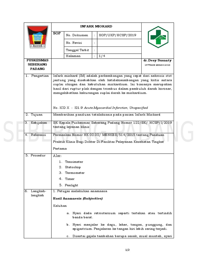 Panduan Infark Miokard Puskesmas | PDF