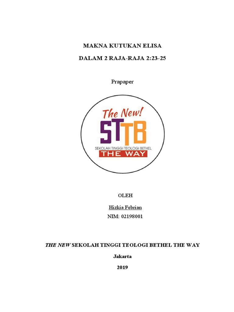 Prapaper - Makna Kutukan Elisa Dalam 2 Raja-Raja 2 | PDF