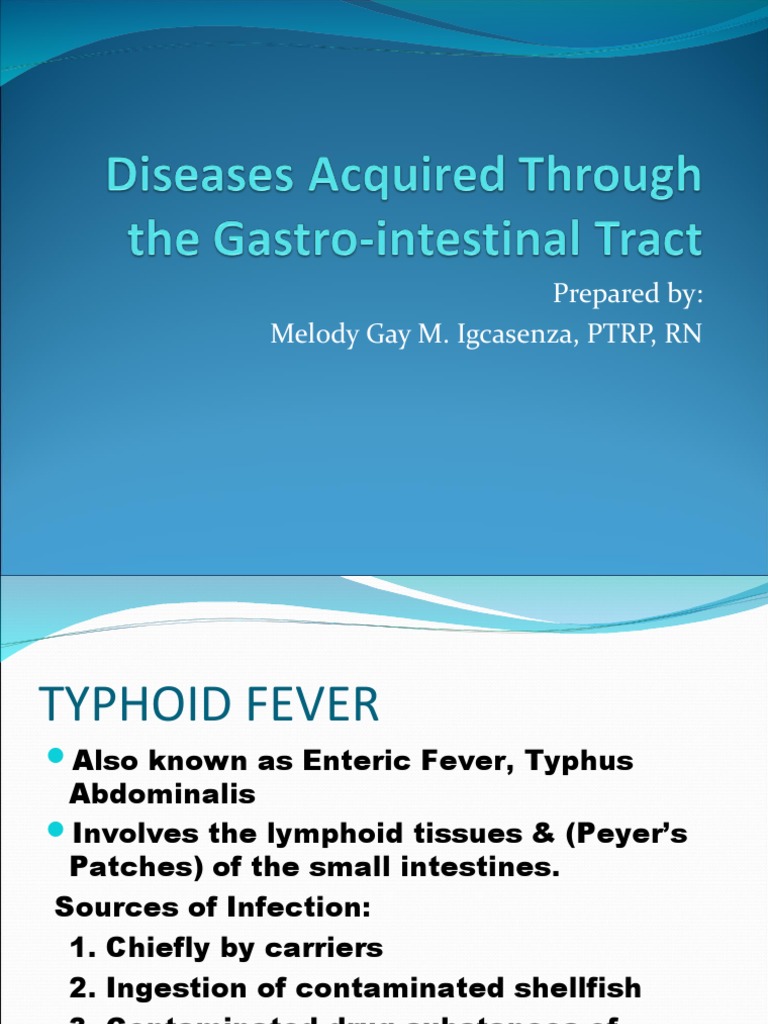 Typhoid Fever and Gastrointestinal Infections | PDF | Diarrhea ...