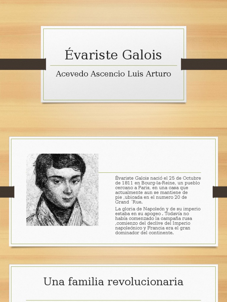 Évariste Galois.pptx | PDF | Ecuaciones | Enseñanza de matemática