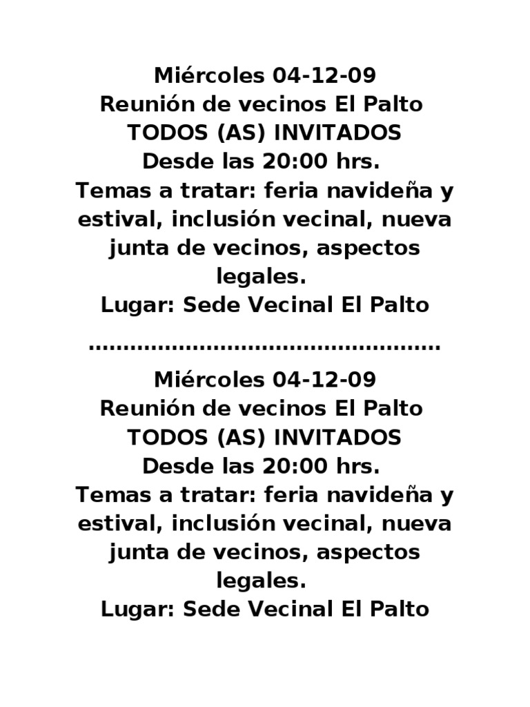 Invitacion Junta Vecinal-1 | PDF
