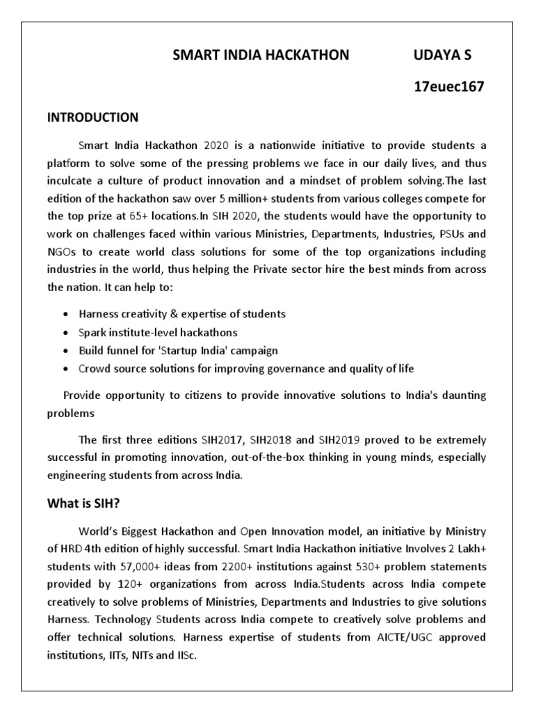 Smart India Hackathon | PDF | Innovation | Waste Management