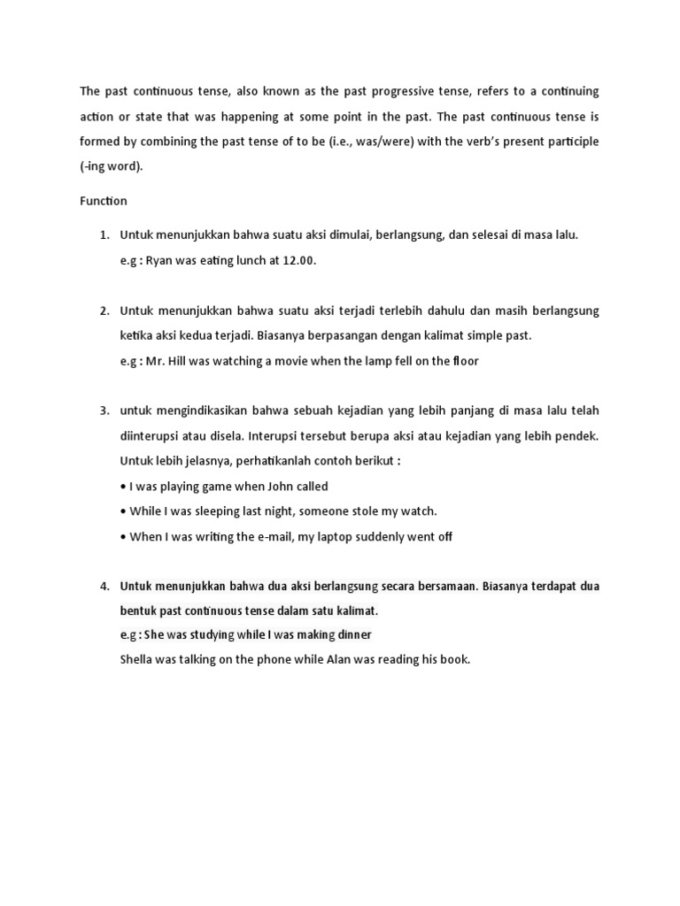 Past Continuous | PDF