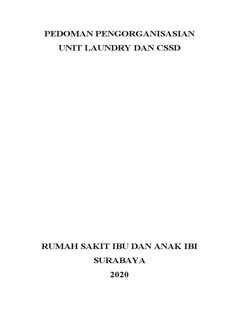 Unit Laundry Dan CSSD | PDF