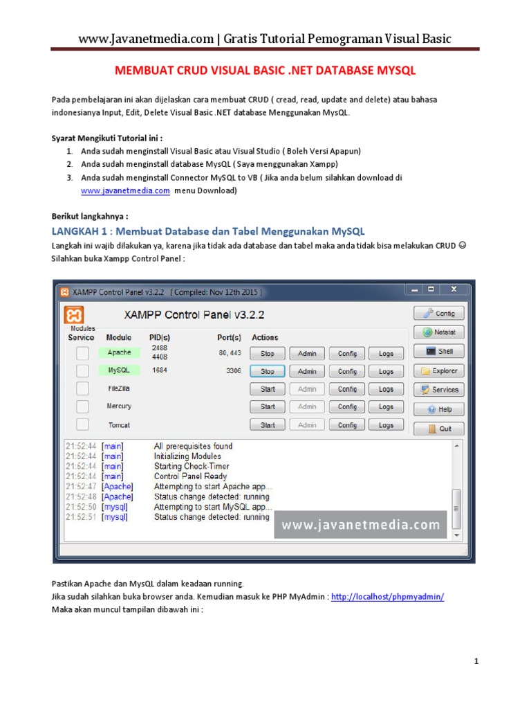 Tutorial Crud Visual Basic Net Database Pdf 2879