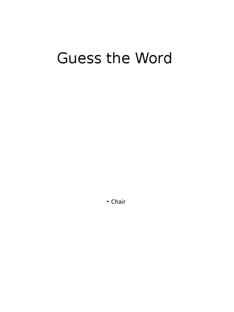 Guess The Word | PDF