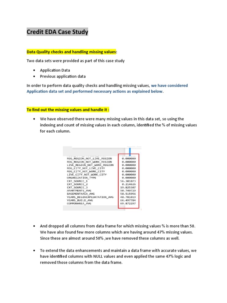 Credit EDA Case Study Doc 1 | PDF | Outlier | Loans