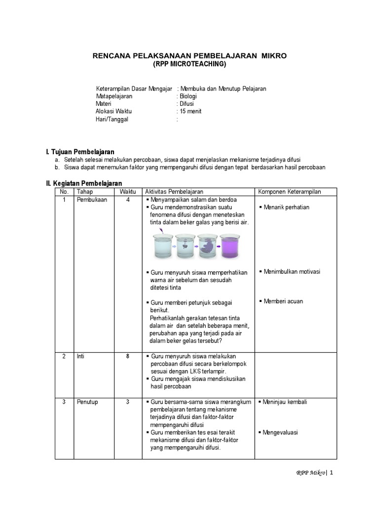 Contoh RPP Microteaching | PDF