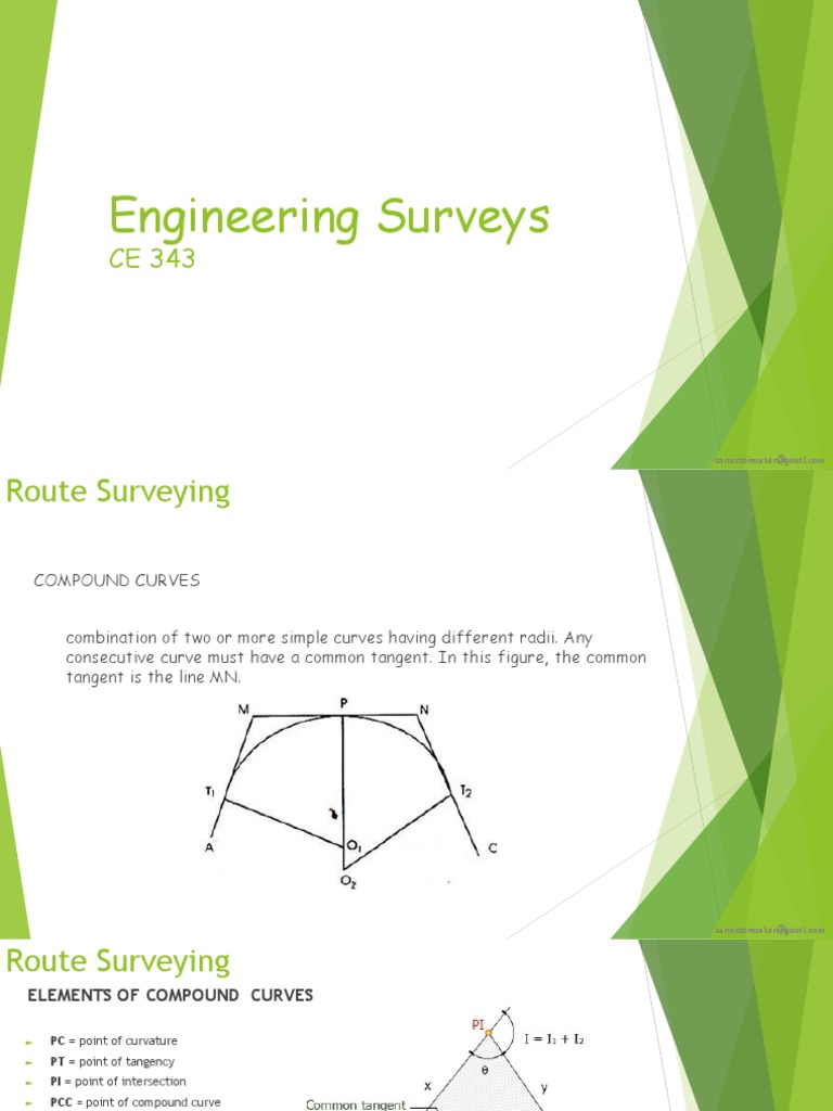 ROUTE SURVEYING 2 (Compound Curve) PDF | PDF | Tangent | Vertex (Geometry)