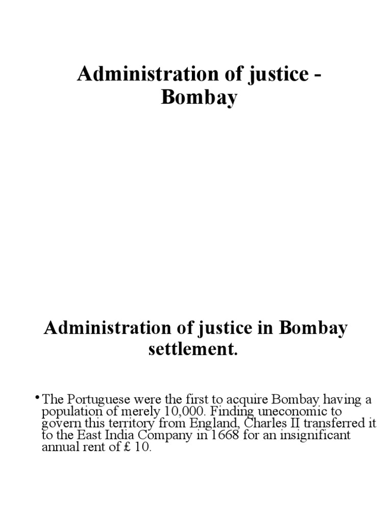 British Settlement Bombay | PDF | Justice Of The Peace | Judge