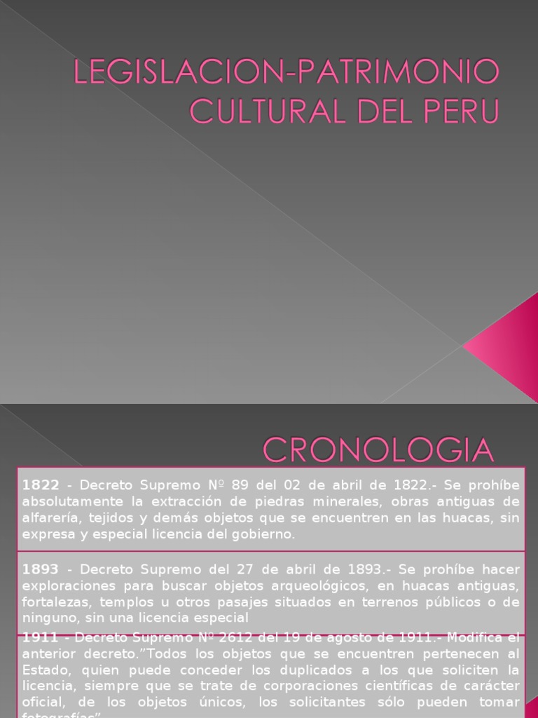 Legislacion-Patrimonio Cultural Del Peru | PDF | Nación | Perú
