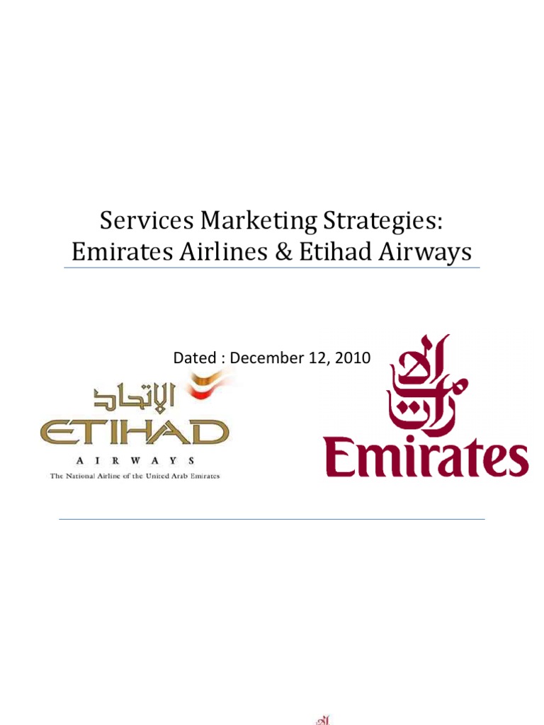 Service Marketing Strategies: Emirates and Etihad | PDF | Airport ...