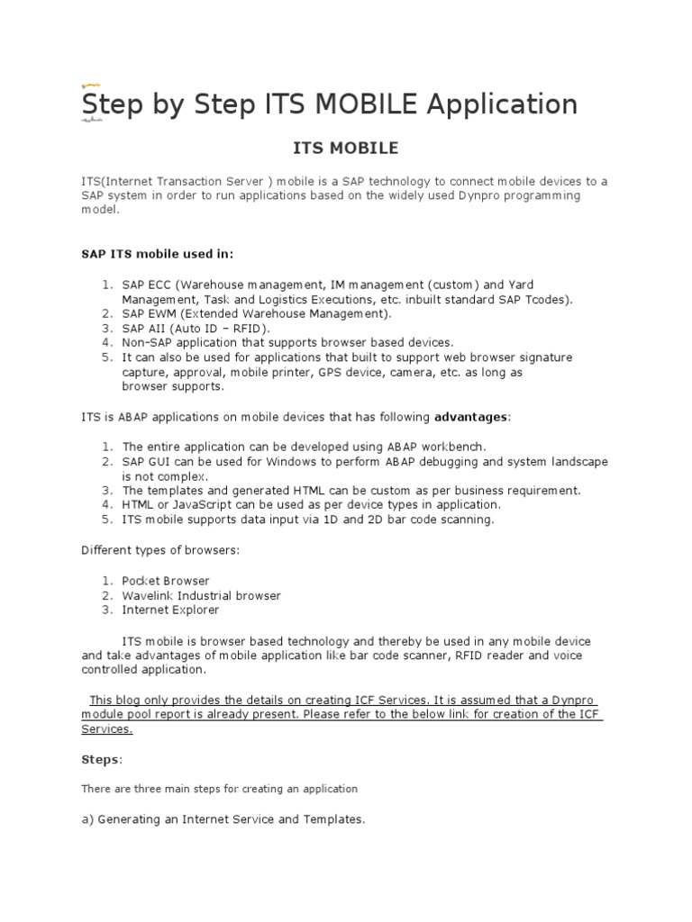 SAP WM ITS Mobile Application | PDF | Application Software | Cyberspace