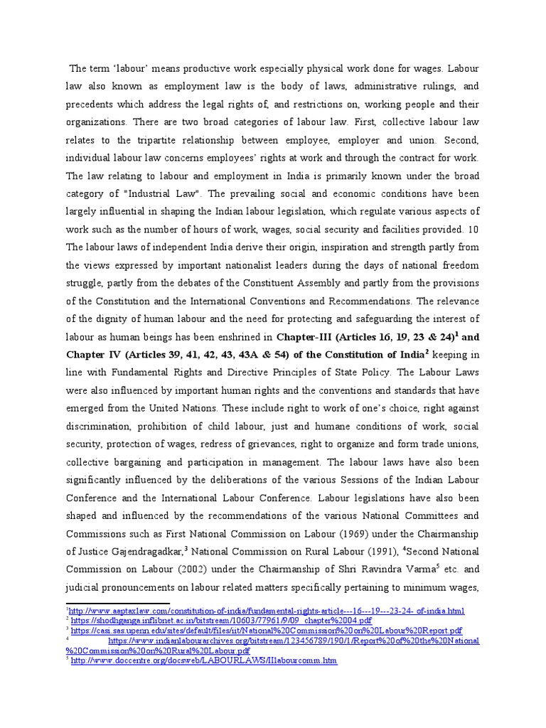 Labour Law Bba | PDF | Labour Law | Employment