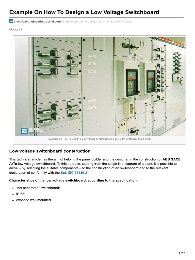 Example On How To Design A Low Voltage Switchboard | PDF | Electrical ...