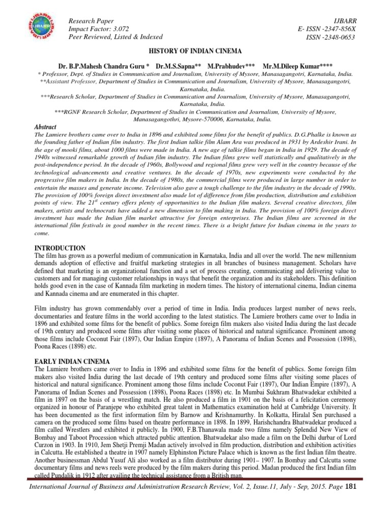 Evolution of Indian Cinema History | PDF | Cinema Of India | Bollywood
