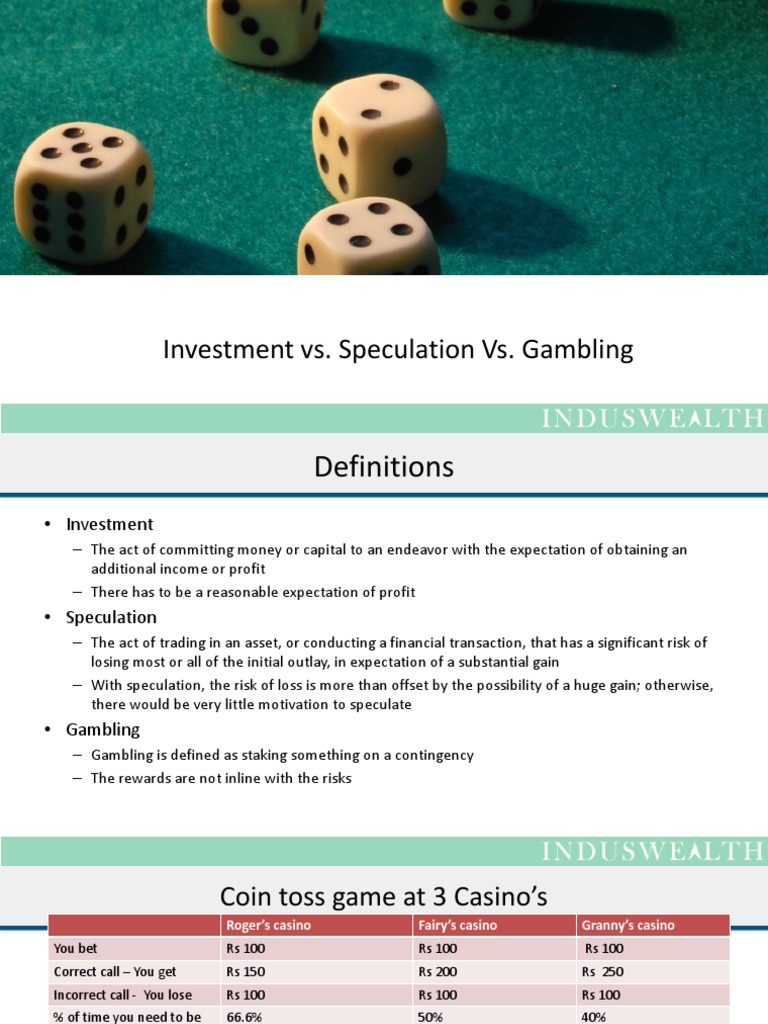 Investment, Speculation, and Gambling Explained | PDF | Speculation ...