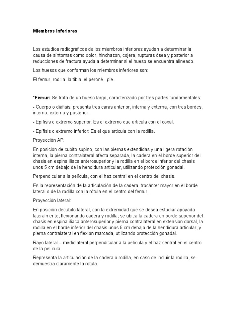Cuáles Son Los Estudios Radiográficos Que Comprenden Miembros ...