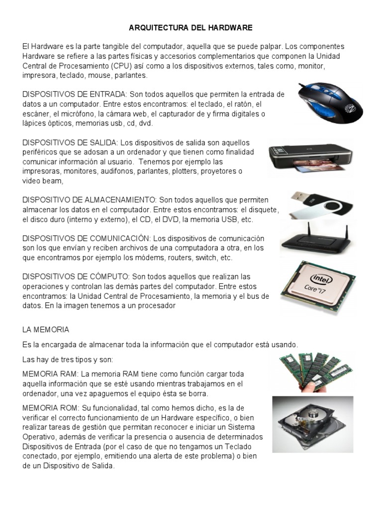 Arquitectura Del Hardware | PDF | Periférico | Hardware de la computadora