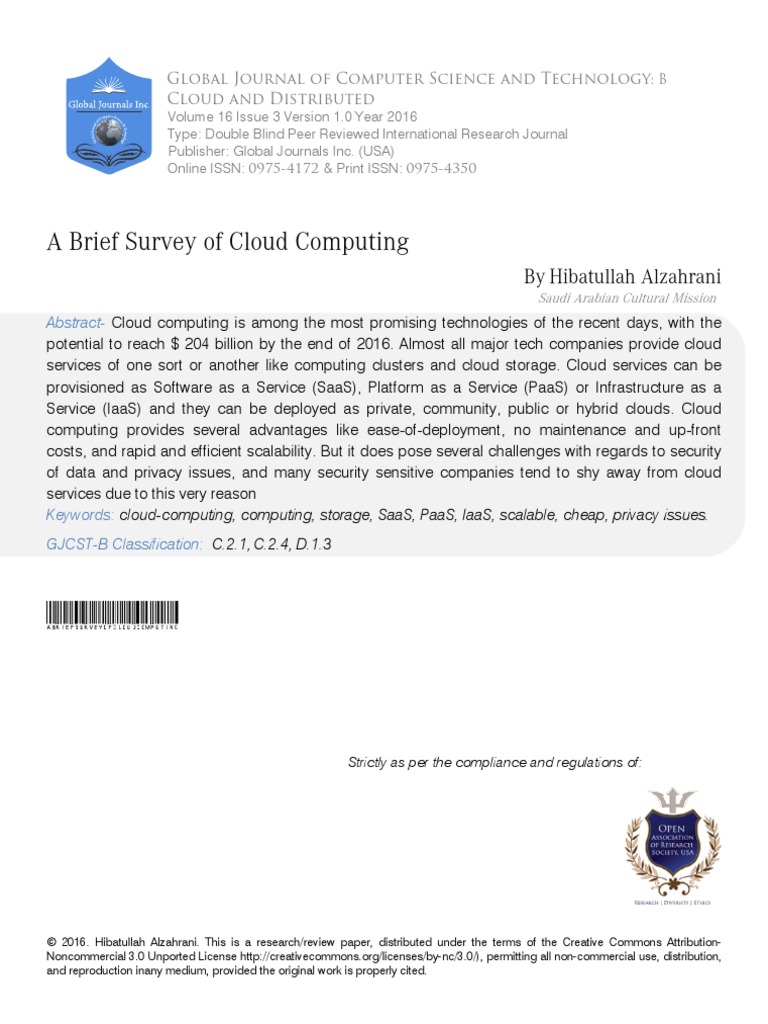 3 A Brief Survey of Cloud Computing | PDF | Platform As A Service ...