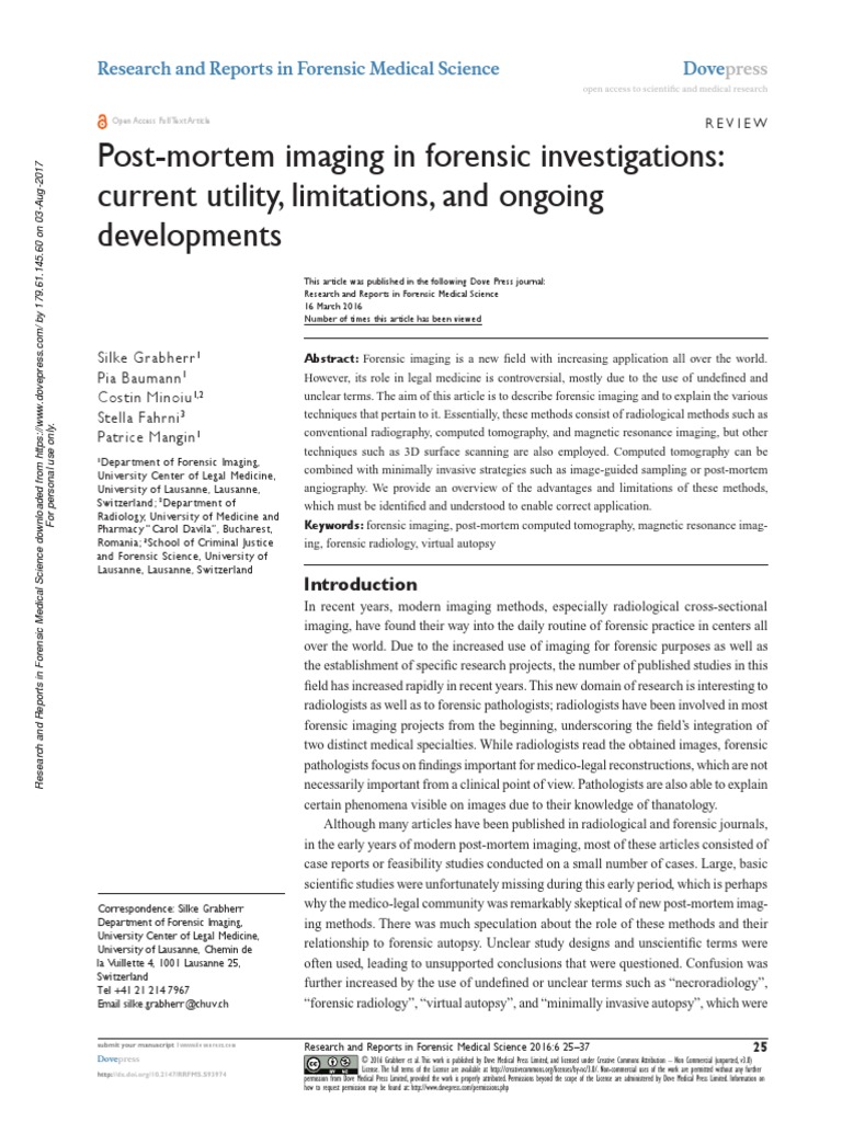 Post-Mortem Imaging in Forensic Investigations Cur PDF | PDF | Medical ...