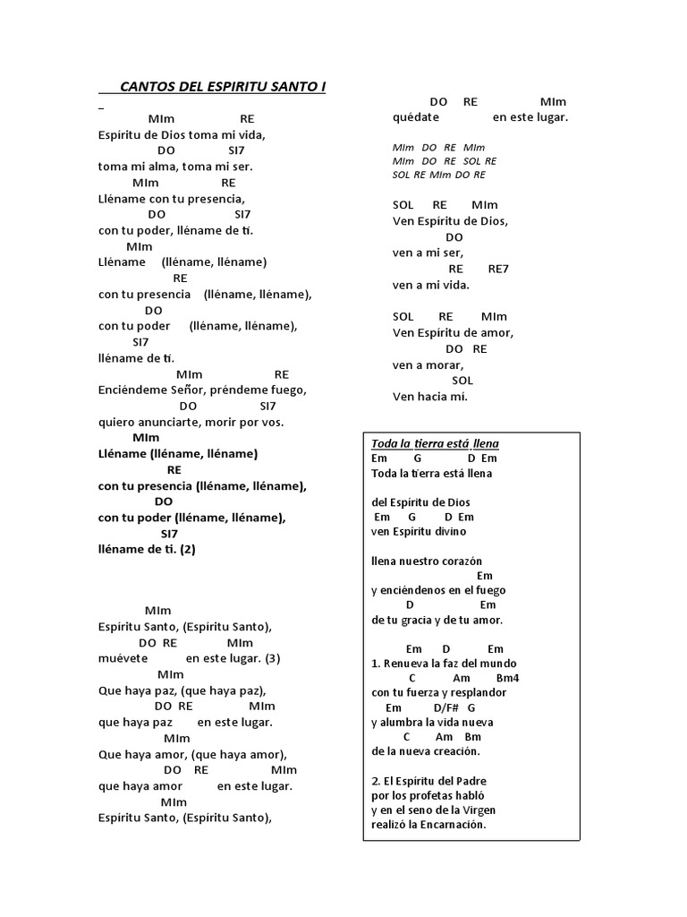 Cantos Para El Espiritu Santo , Cantos al Espíritu Santo: Los más ...