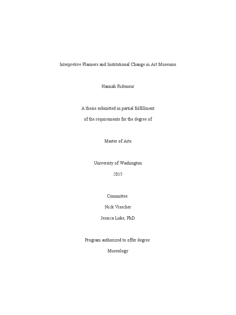 Interpretive Planners and Institutional Change in Art Museums | PDF ...