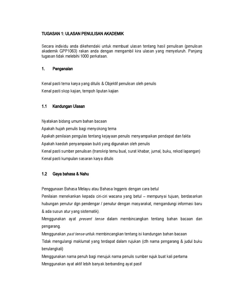 Format Tugasan 1 | PDF